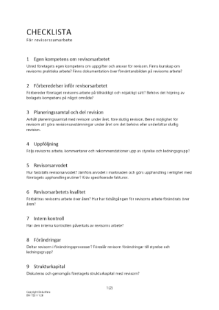 Checklista revisorssamarbete | DokuMera