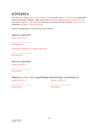 Köpebrev | DokuMera