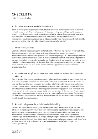 Checklista företagsförvärv | DokuMera