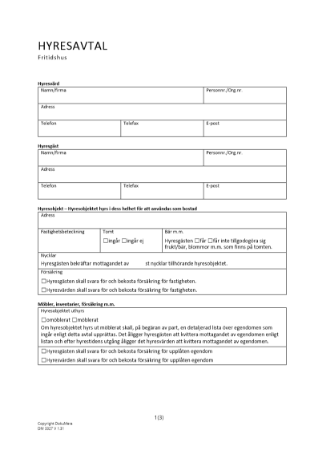 Hyresavtal – Fritidshus | DokuMera