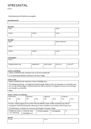 Hyresavtal - Lokal | DokuMera