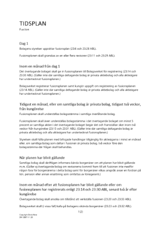 Tidsplan för fusion | DokuMera