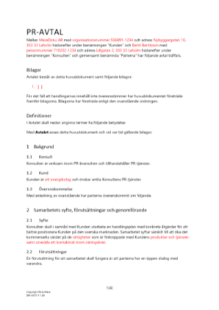 PR-avtal | DokuMera