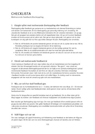 Checklista feedback | DokuMera