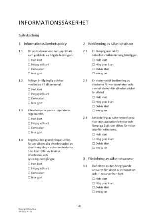 Självskattning informationssäkerhet | DokuMera