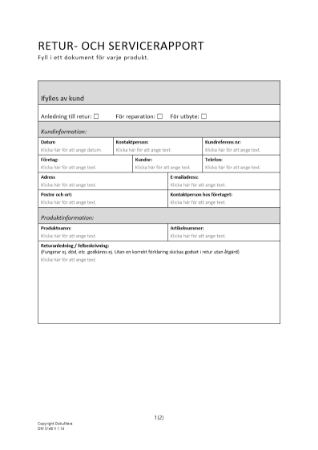 Retur- och servicerapport | DokuMera