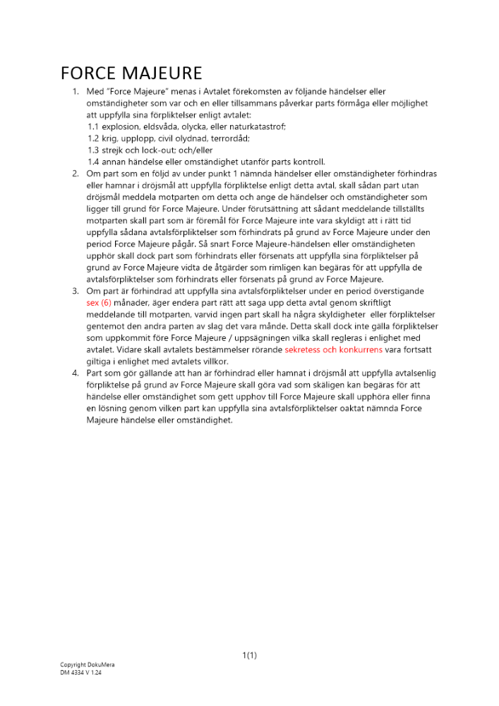 Force Majeure (omfattande) | DokuMera