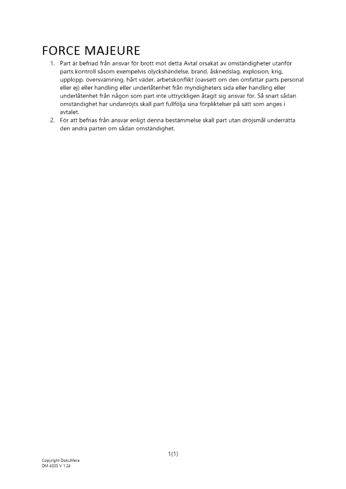 Force Majeure (kort) | DokuMera