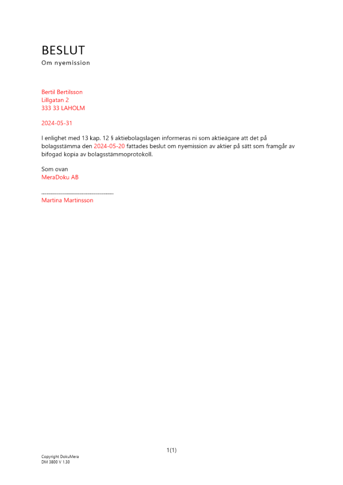 Brev enl. 13 kap. 12 § ABL | DokuMera
