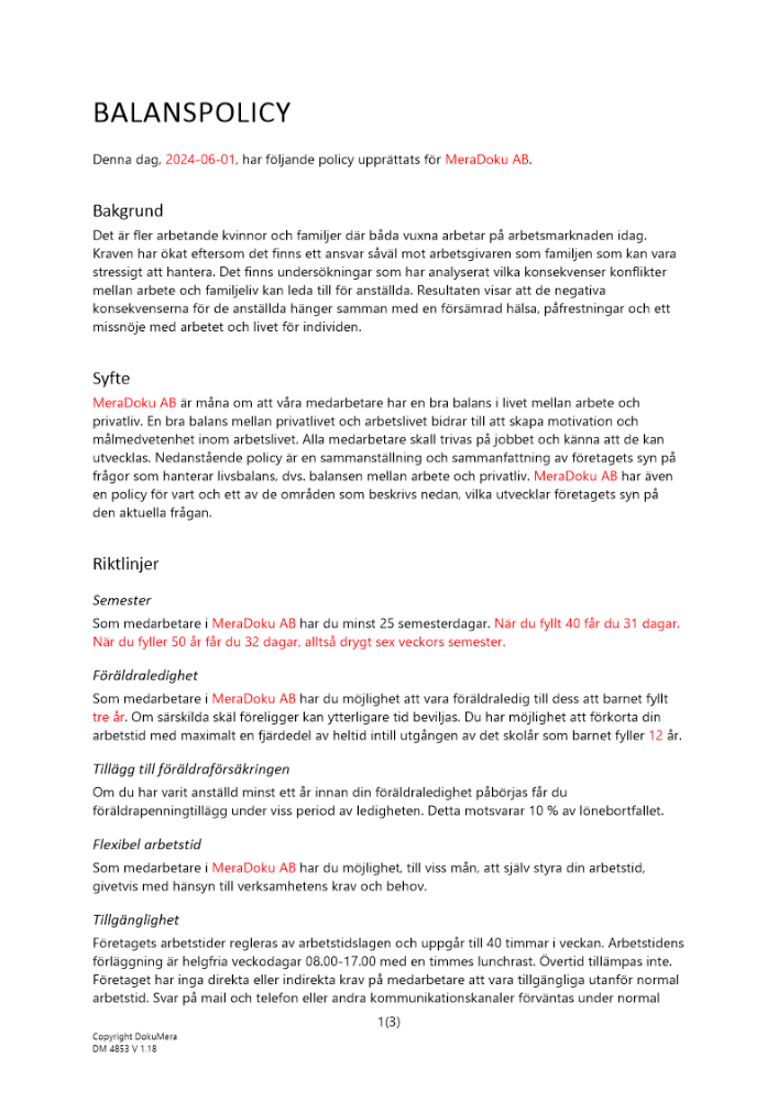 Balanspolicy | DokuMera