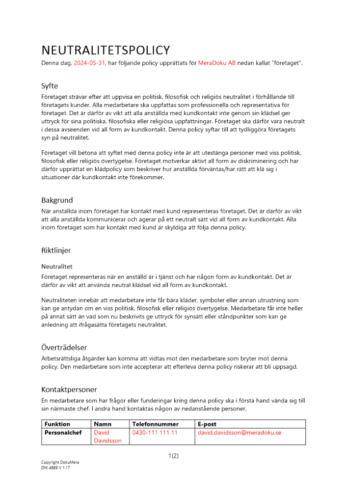 Neutralitetspolicy | DokuMera